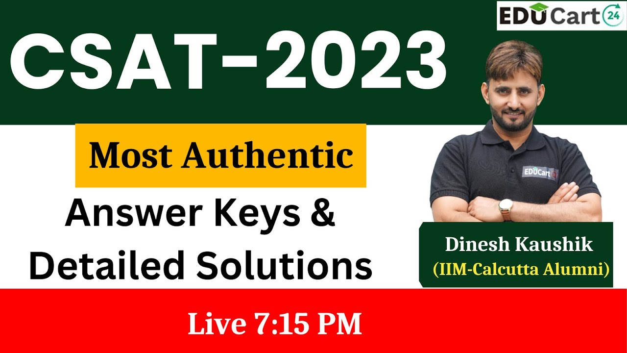 CSAT 2023 Most authentic answer keys - YouTube