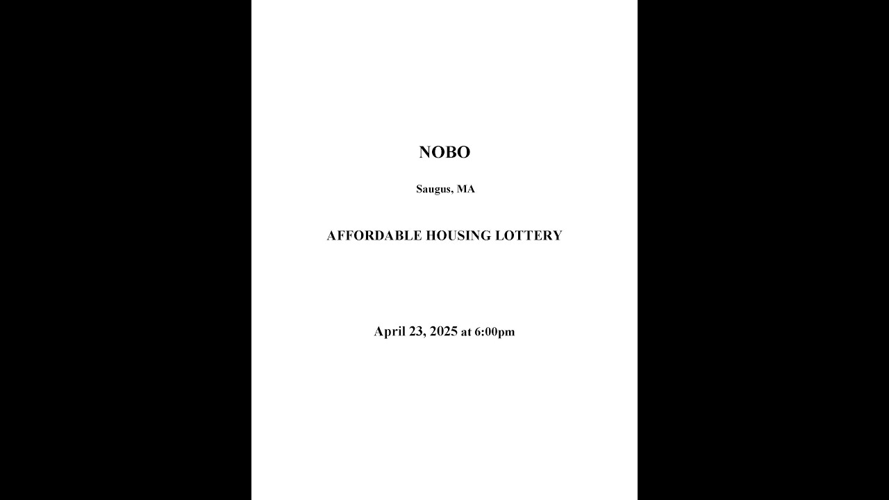Saugus, NOBO - Affordable Housing Lottery - YouTube