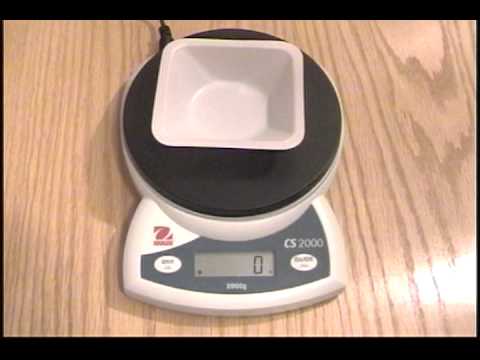 Setting a digital scale to zero - YouTube