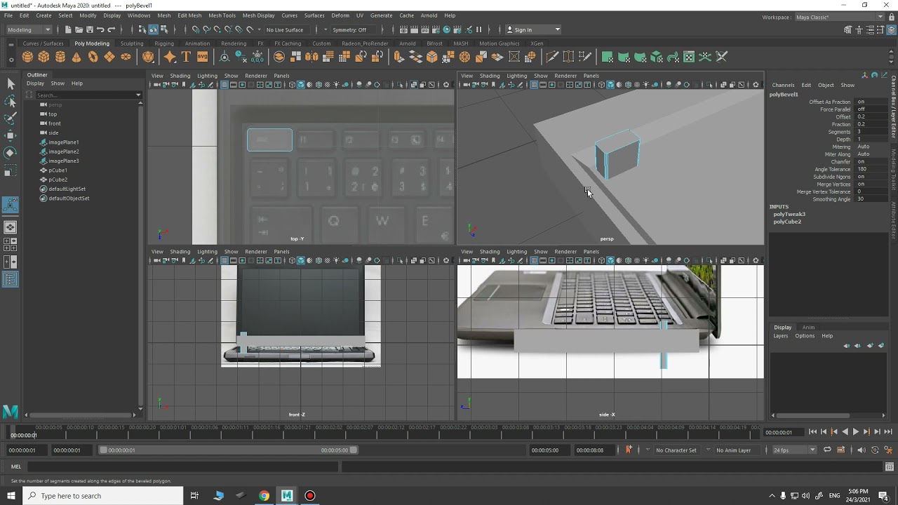 Tutorial Modelling Laptop (PART 1) Autodesk Maya 2020 - YouTube