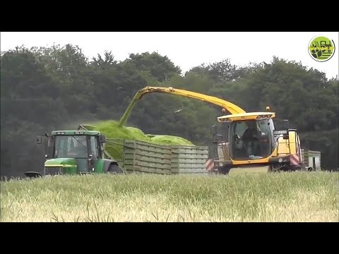Grünroggen Ernte • GPS häckseln • Silage • New Holland • John Deere ...