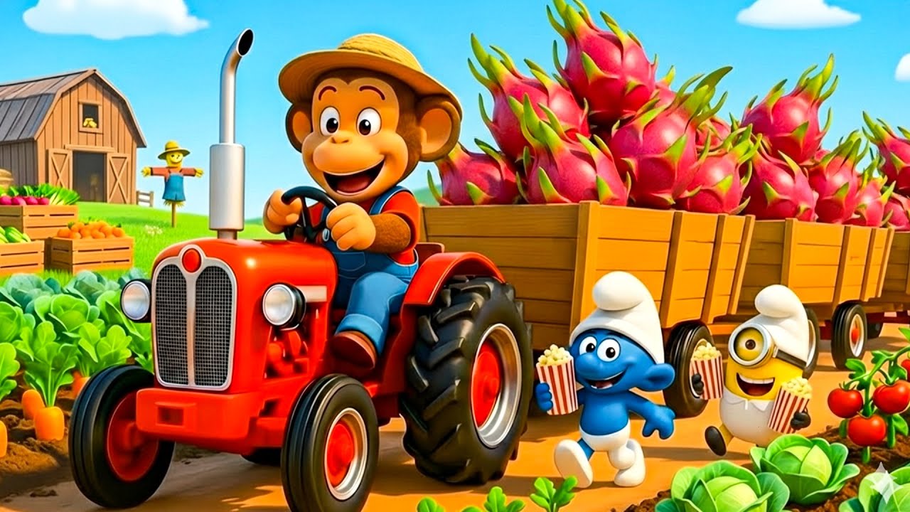 Dragon Fruit Harvest Day! Smart Monkey Kiki Harvests Fresh Dragon Fruit – Farm Work 🐒🐉🚜 - YouTube