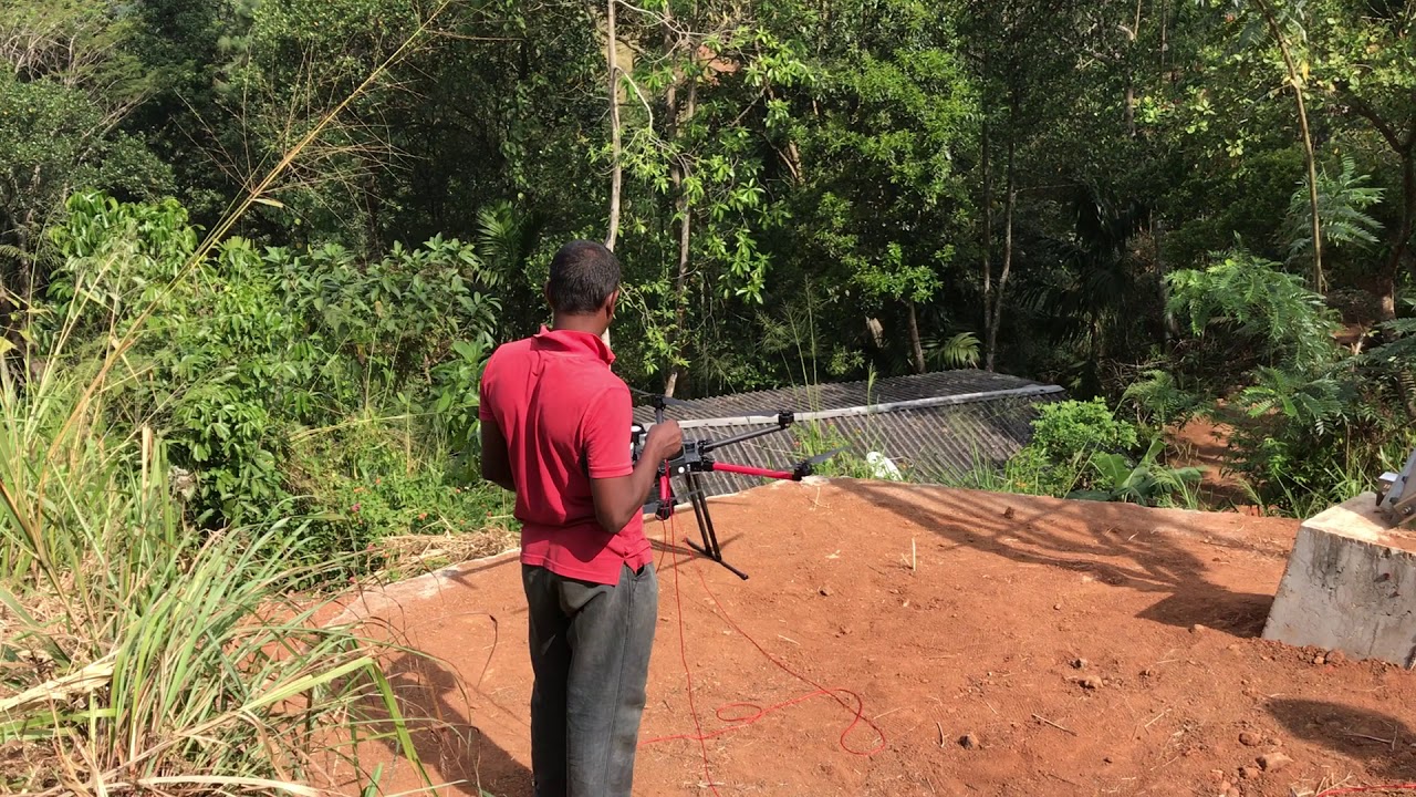 Drone stringing in Kandy Sri Lanka - YouTube