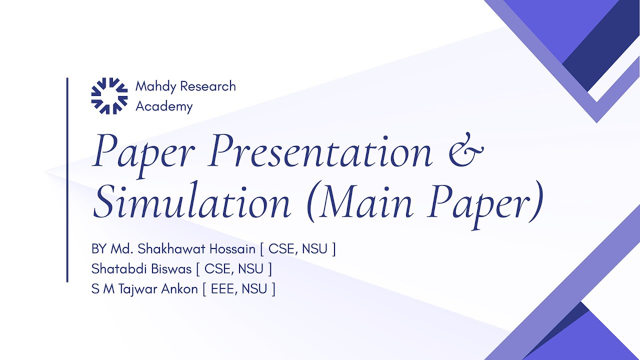 MRA: Paper Presentation | P-2 YE - YouTube