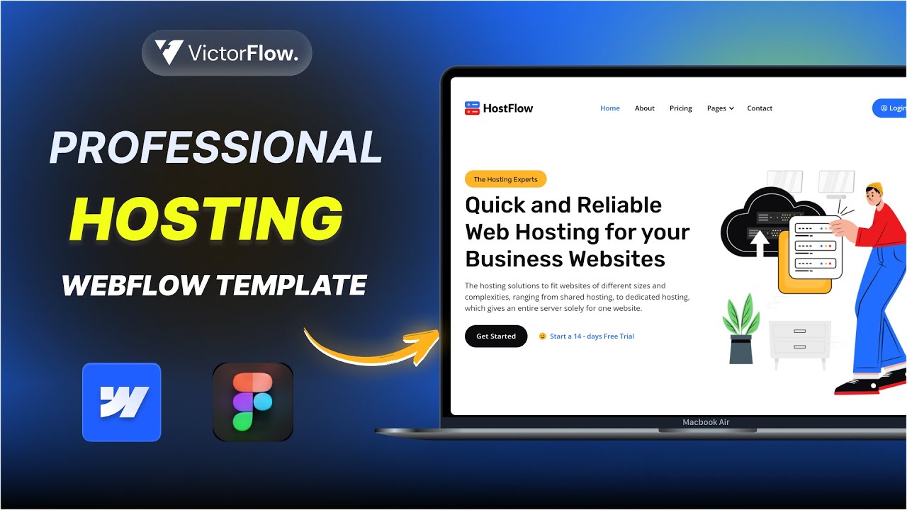 Create a Powerful Hosting or SaaS Website in Webflow | HostFlow Template - YouTube