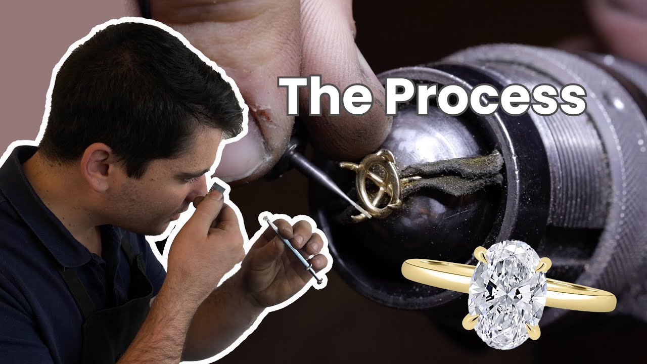 Lab Grown Diamond Engagement Ring - Stone Setting Process - YouTube