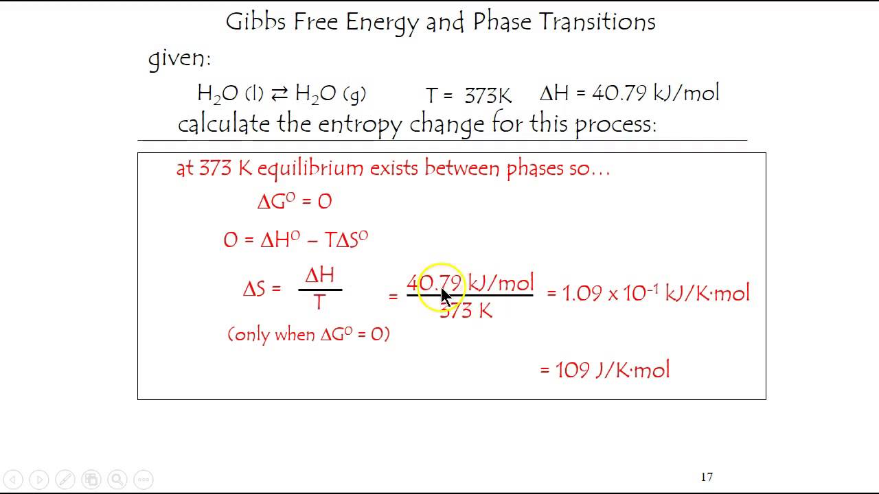 12.16 calculating free energy of phase change - YouTube