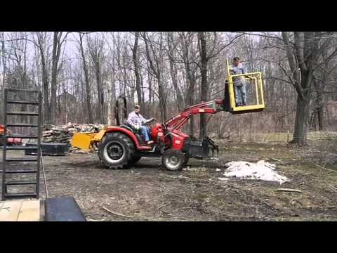 Tractor Platform for Trimming Trees - YouTube