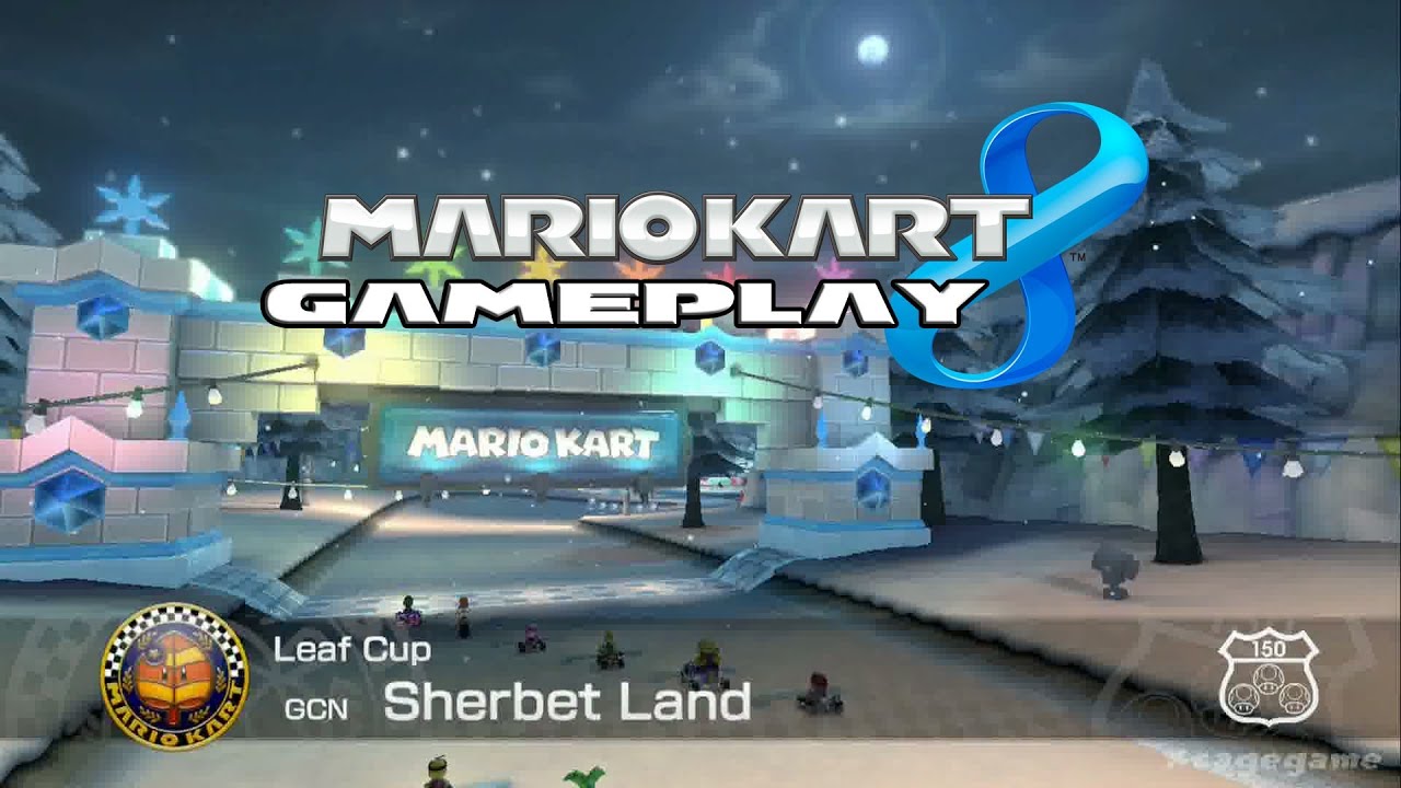 Mario Kart 8 - Sherbet Land ( Gamecube ) - Leaf Cup - Larry Gameplay [ HD ] - YouTube