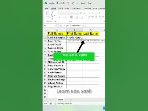 Excel Textsplit 😎 (Trick) #exceltutorial #exceltech#excelworld #microsoftexcel #exceltips - YouTube