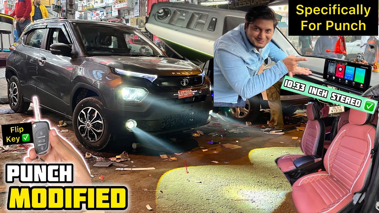 Tata Punch Base To Top Model Modification With All Accessories Tata ...