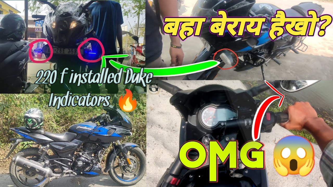 DUKE INDICATOR INSTALLED 🔥ON PULSAR 220F 😱 || 220F MOTO VLOGGING 😘 ...