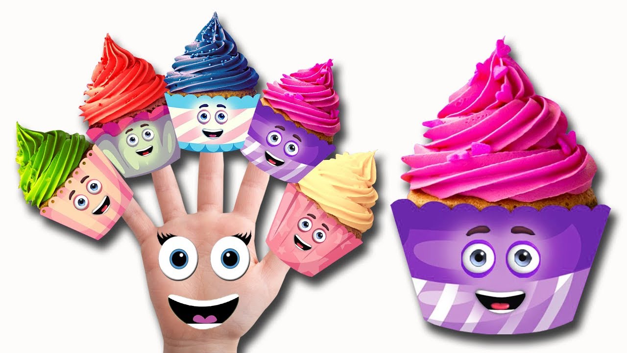 Colors Learn Cup Cake Finger Family Song Nursery Rhyme For Kids - YouTube