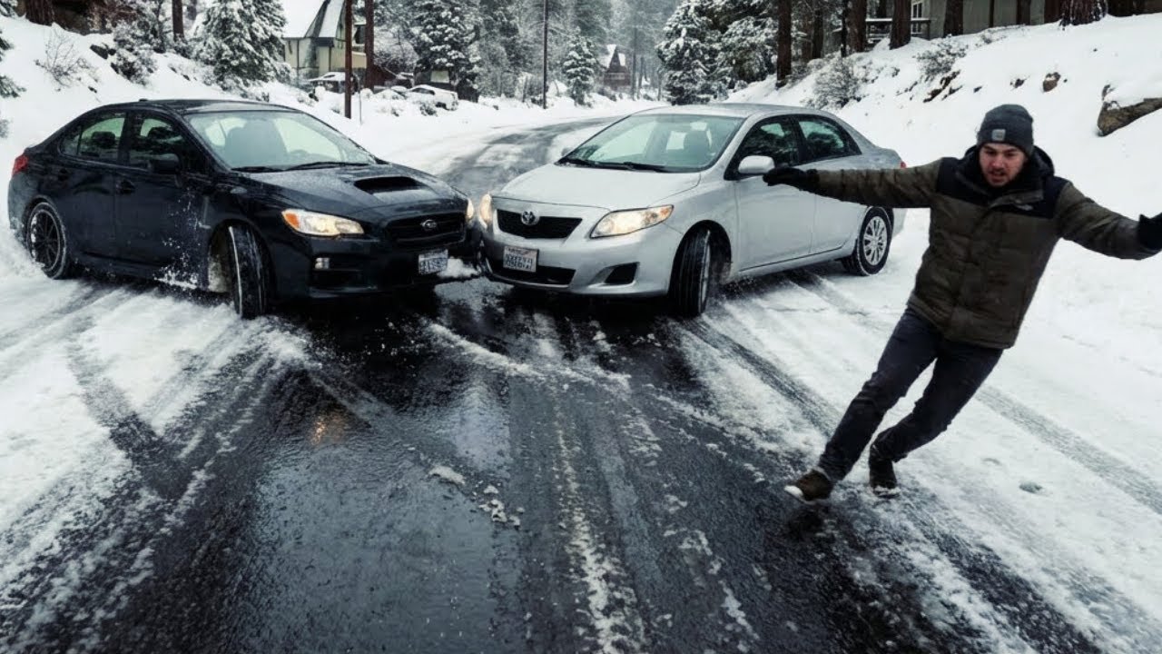 🚨 Snow Chaos in Big Bear Cars Sliding Out of Control on Maple Lane ️ ...