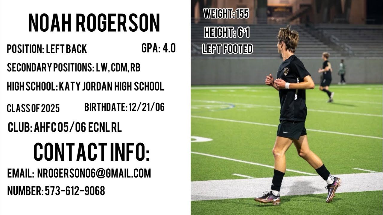 Noah Rogerson Sophomore Year Highschool Soccer Highlights - YouTube