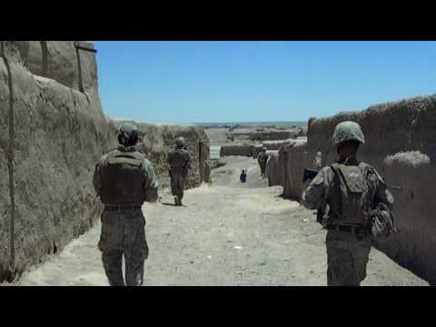 Patrol Walks through Streets of Delaram