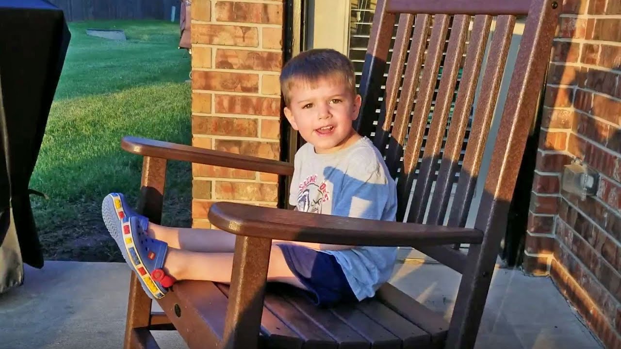 Happy 2 Year Old Boy Singing in Rocking Chair - YouTube