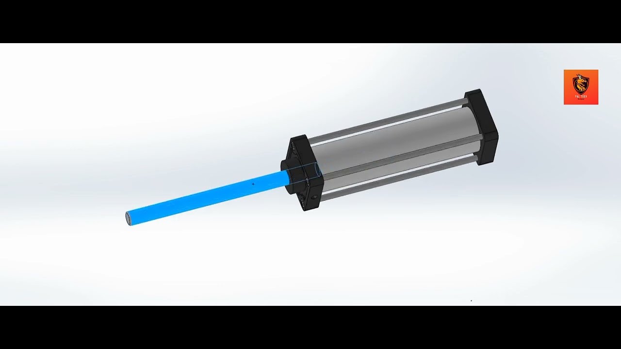Pneumatic cylinder 3d model in solidworks - YouTube