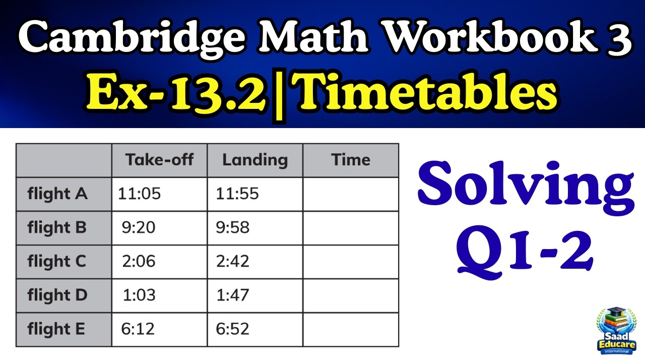 Timetable Word Problems | Cambridge Primary Math Workbook 3 | - YouTube
