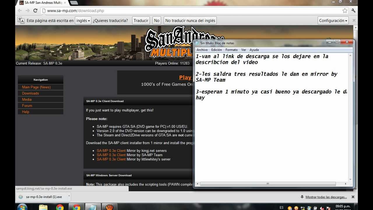 descargar samp multiplayer para gta san andreas 2013 octubre - YouTube
