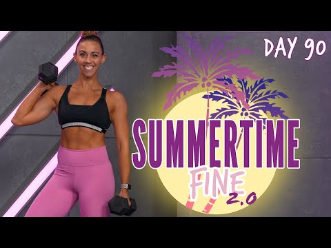 45 Minute Full Body Strong Workout with Ab Burnout | Summertime Fine 2.0 - Day 90