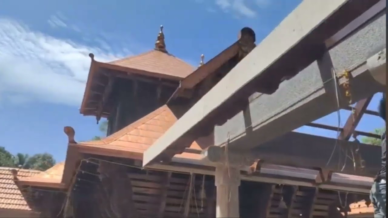 Temple Truss Work with Roof Tiles.| Temple Roof design Kerala Style ...