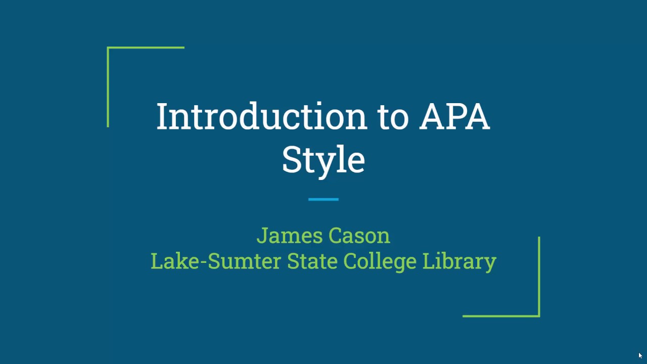 APA Basics - YouTube