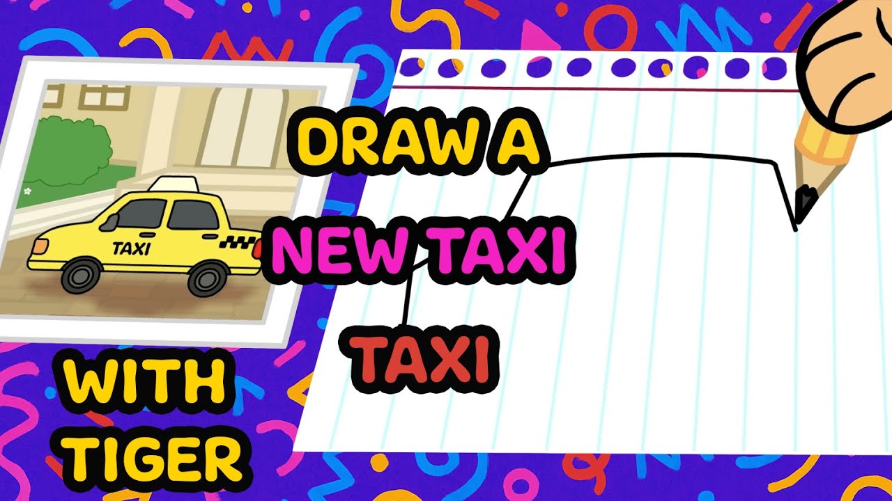 Draw a New York Taxi with Tiger 🚕 | Easy Drawing for Kids - YouTube