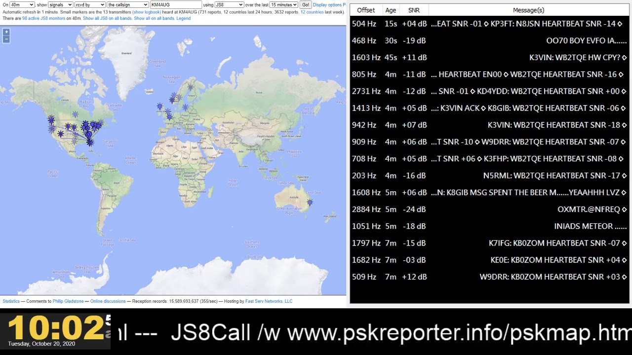 JS8 Live PSK Reporter - YouTube