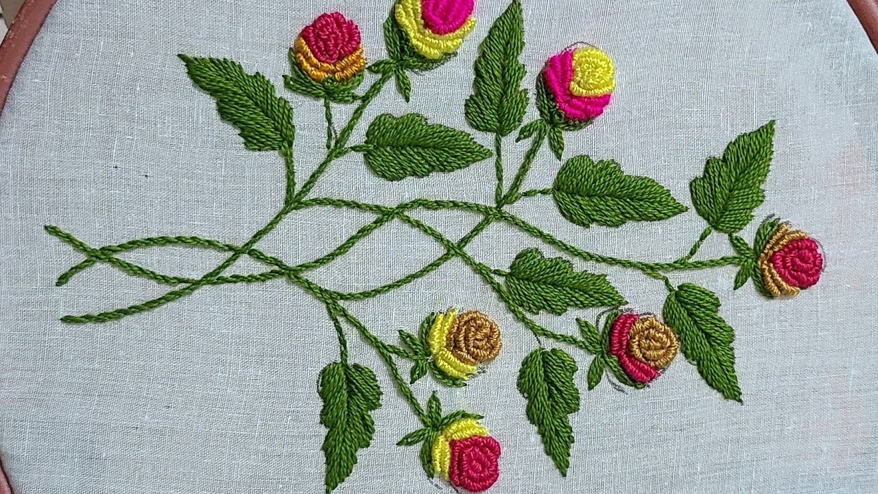 Hand Embroidery, Very Simple and Beautiful Flower Embroidery Design ...