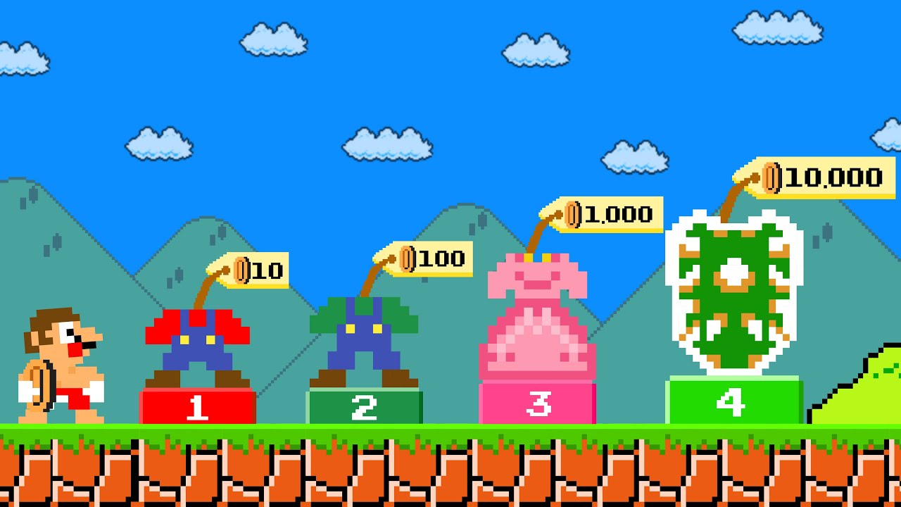 Blue Mario : Super Mario Bros. but Mario Can Buy All Character's ...