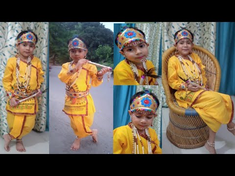 Little Krishna Makeover | Krishna Makeup For Kids |Krishna Full Get Up ...