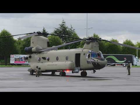 CH-47 Chinook Helicopter Startup and Takeoff