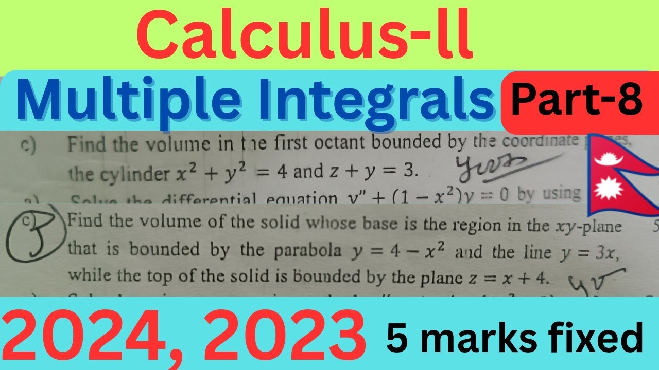 Calculus-ll# Multiple Integrals|| volume|| old question solution ...