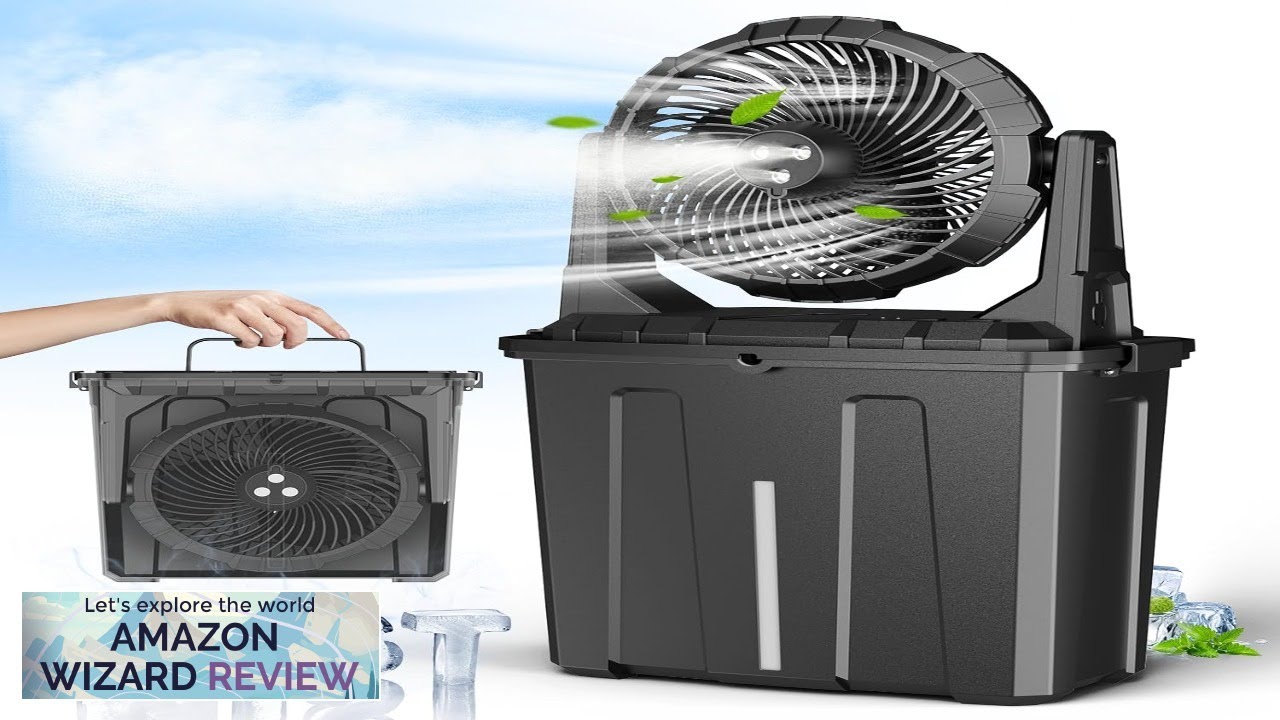 9L Bucket Portable Misting Fan for Outdoors Patios 20000mAh ...