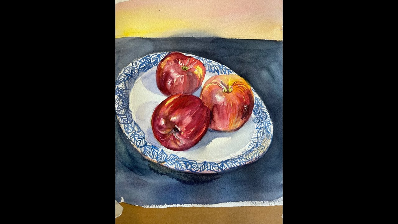 Watercolor Wednesday: "Apple Still Life" | January 11, 2023 - YouTube