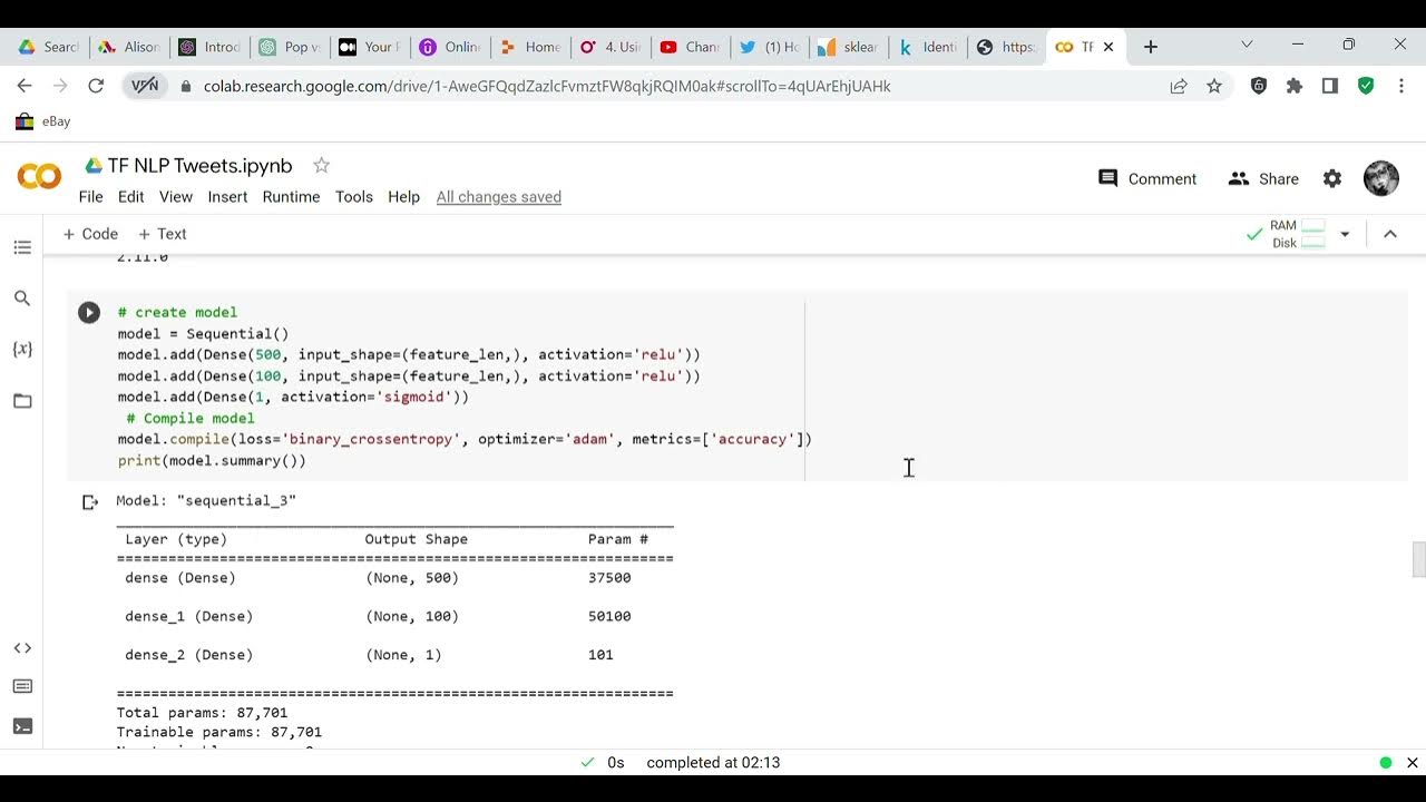 Code Review - NLP Tweets using a neural network by Keras Tensorflow - YouTube