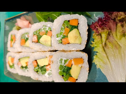 yasai maki rolls making sushi vegetable roll# Lilip volog making sushi hy