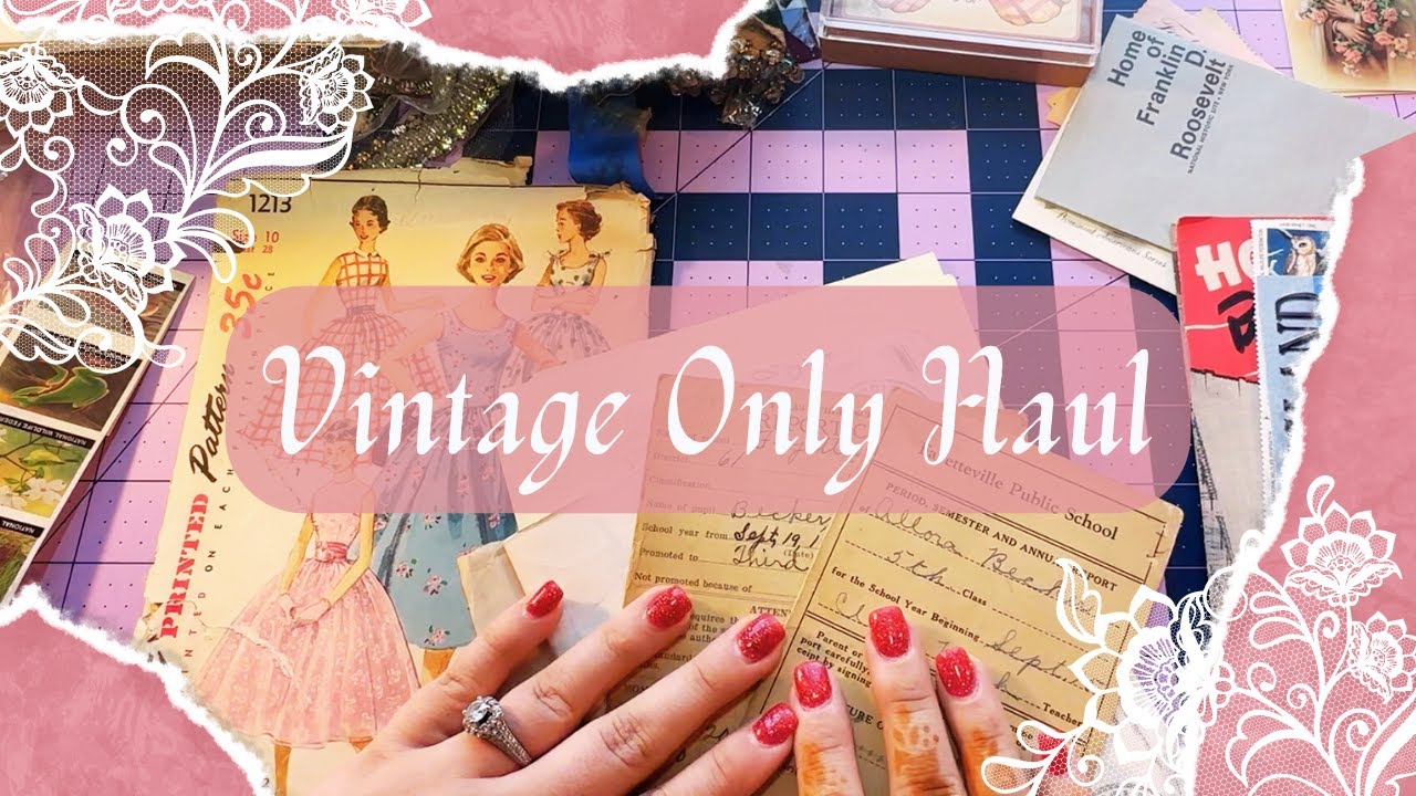 Junk Journal Supply Haul with Vintage Items Only! Old Paper, Report ...