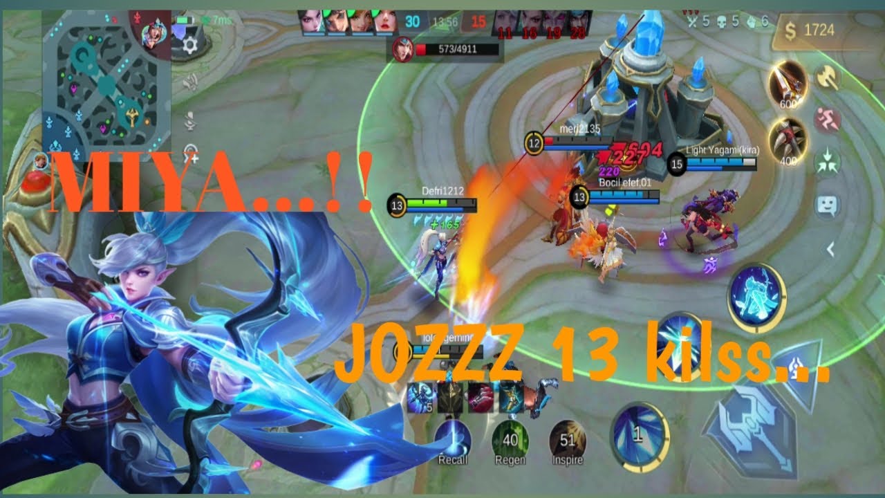13 Kills Miya Brutal Balas Dendam Miya Crazy Lifesteal Build Top 10 Global ~ Mlbb Youtube