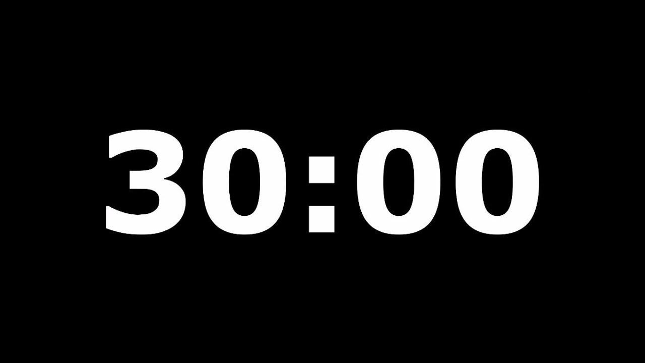 30 Minute Timer with Beautiful and Relaxing Music, Black Background and ...
