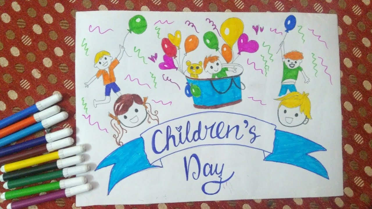 Childrens Day special Drawing | how to draw children day drawing ...