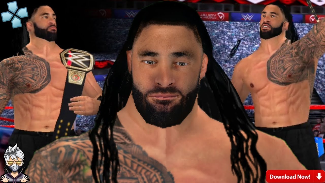 WWE 2K24 PSP: Android/PPSSPP- ROMAN REIGNS WRESTLEMANIA 40 TEXTURE ...