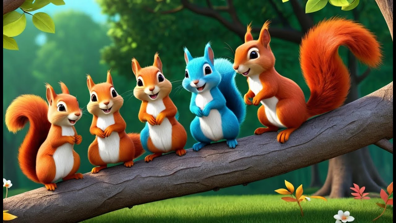 Five Silly Squirrels in the Tree | Fun Animal Rhyme for Kids | Silly ...
