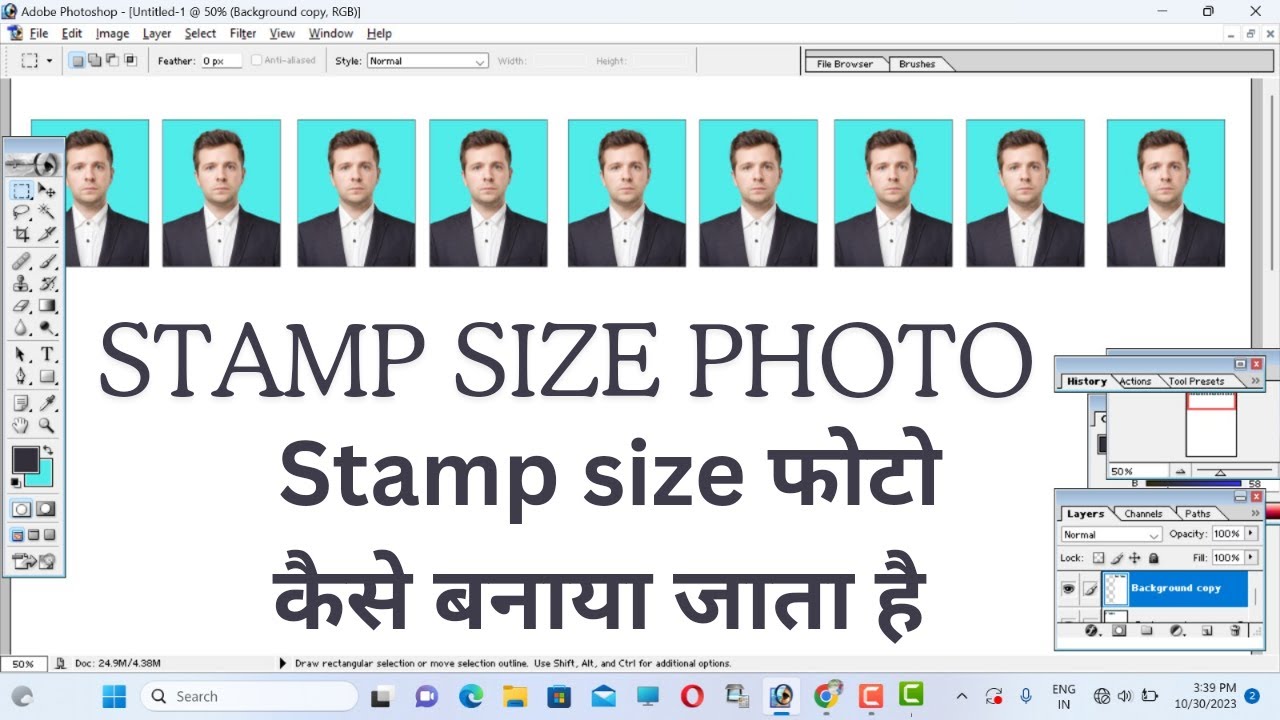 stamp size photo kaise banaye in photoshop7.0 | photo Editing | stamp ...