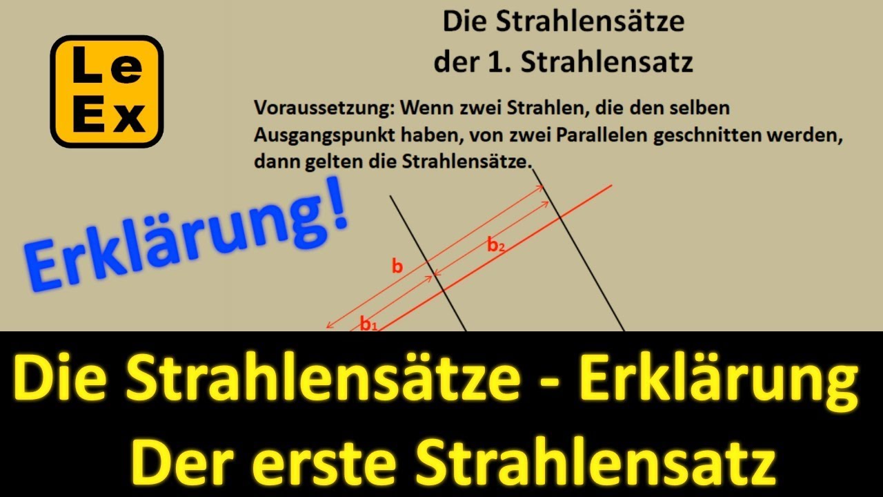 Der erste Strahlensatz - Die Strahlensätze - Erklärung | LeEx rechnet ...