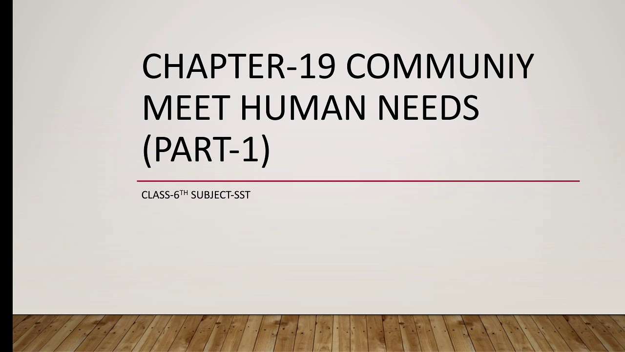 Community meet human needs(part-1) - YouTube