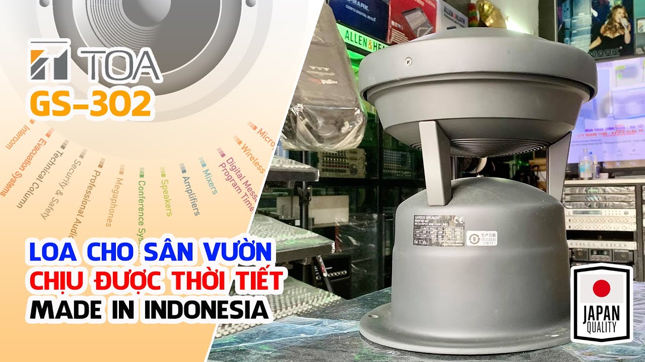 TOA GS-302 // Loa Phát Nhạc Chống Nước cho Sân Vườn, Hồ Bơi, Công Viên ...