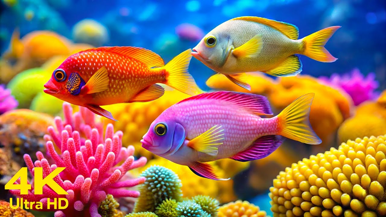 Ocean 4K - Sea Animals for Relaxation, Beautiful Coral Reef Fish in ...