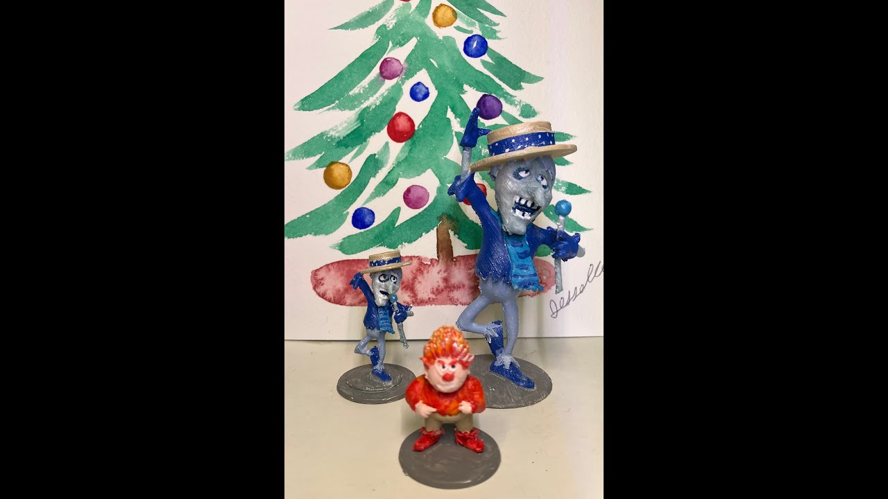 Heat Miser Snow Miser mini painting #HolidayArtChallenge - YouTube